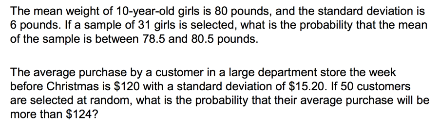 Solved The mean weight of 10-year-old girls is 80 pounds, | Chegg.com
