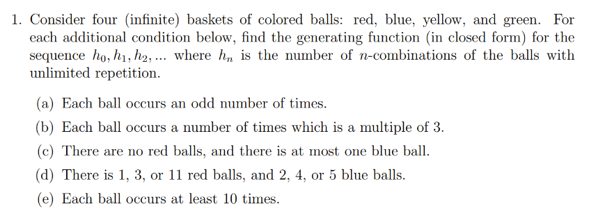 Solved Find the generating function for each of the | Chegg.com
