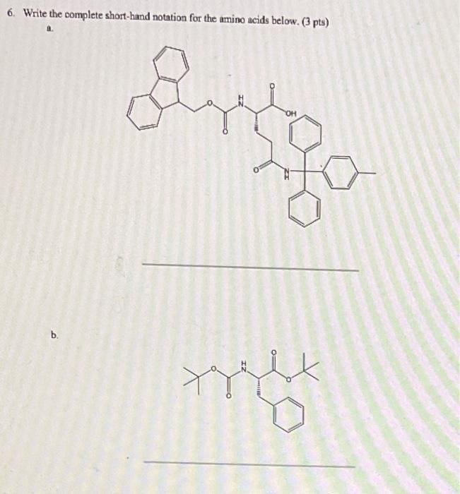 Solved 6. Write the complete short-hand notation for the | Chegg.com