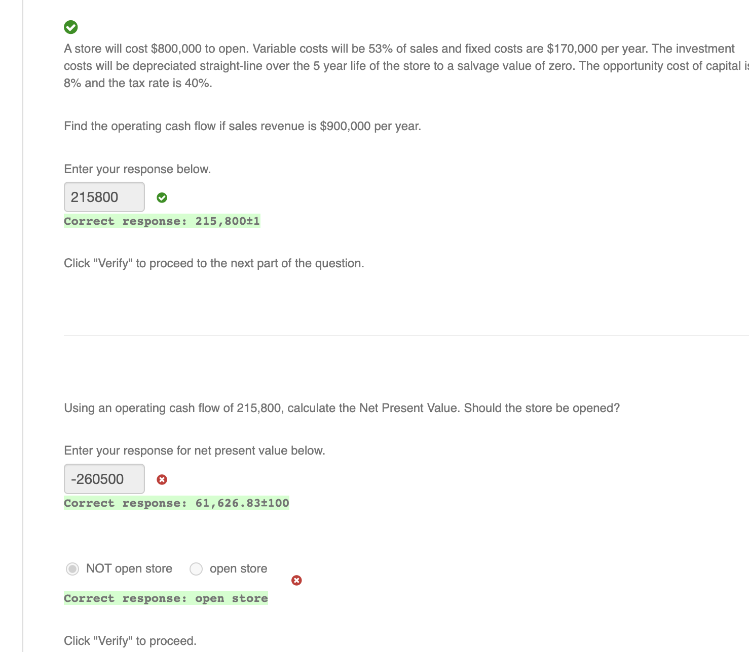 Solved A store will cost $800,000 to open. Variable costs | Chegg.com