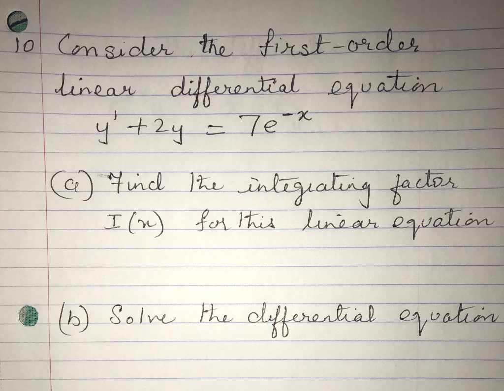 Solved so Consider the first-order linear differential | Chegg.com
