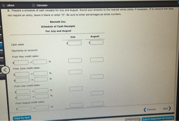 Solved eBook Calculator Schedule of Cash Collections on | Chegg.com