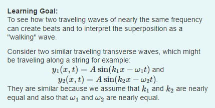 Solved Learning Goal: To see how two traveling waves of | Chegg.com