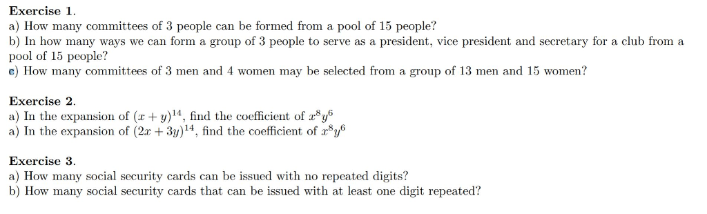 Solved Exercise 1 be formed from a b) In how many ways we | Chegg.com
