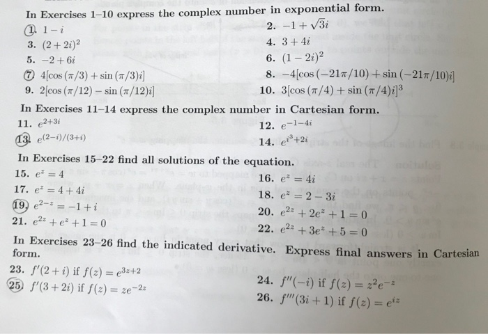 Solved In Exercises 1-10 express the complex number in | Chegg.com