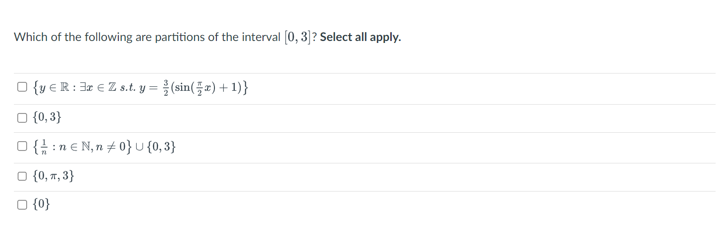 Solved Which of the following are partitions of the interval | Chegg.com