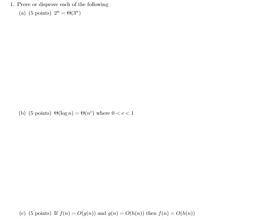 Solved Hello, Big O notation proof. Please provide all work | Chegg.com