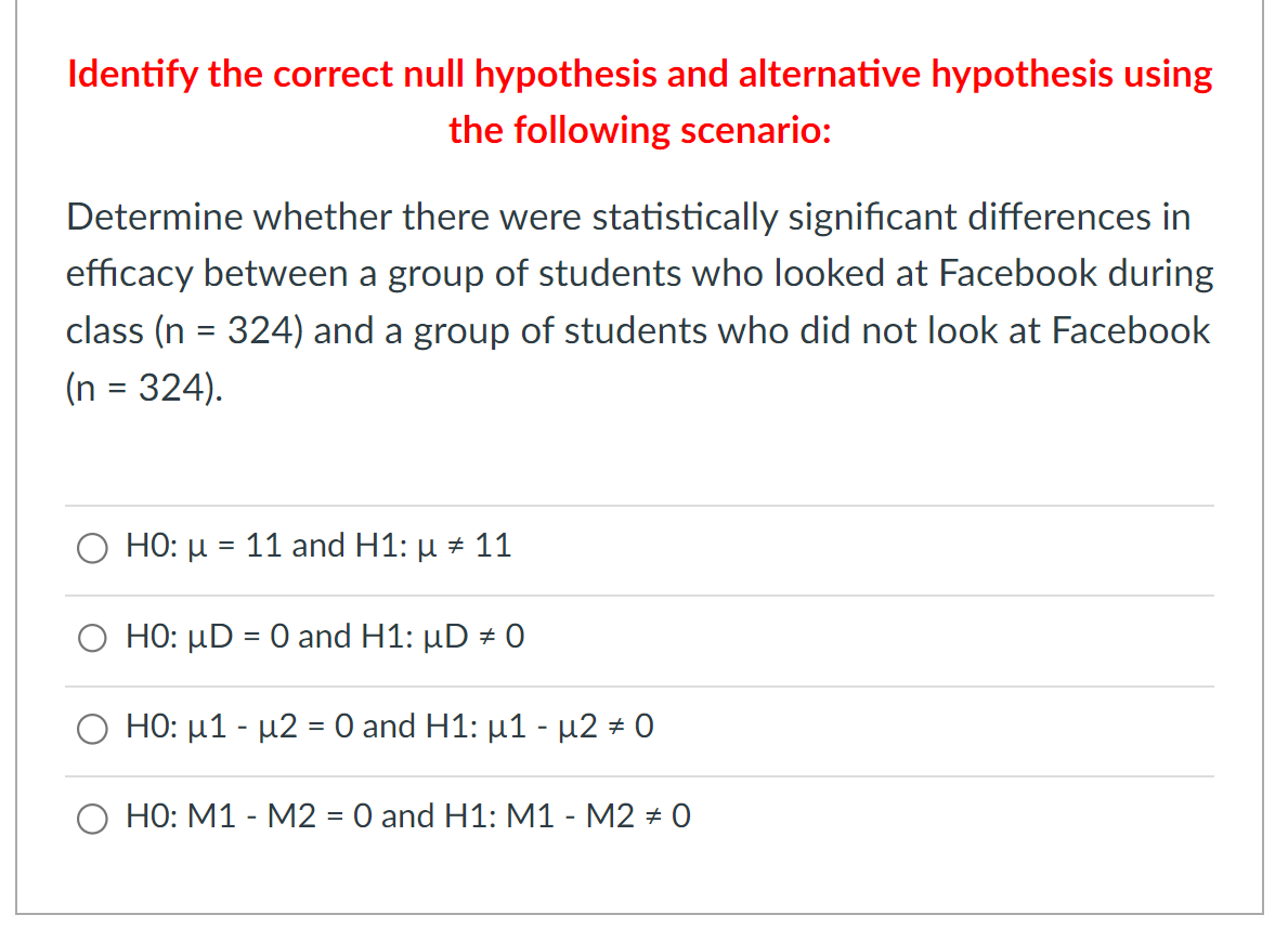 Solved Identify the correct null hypothesis and alternative | Chegg.com