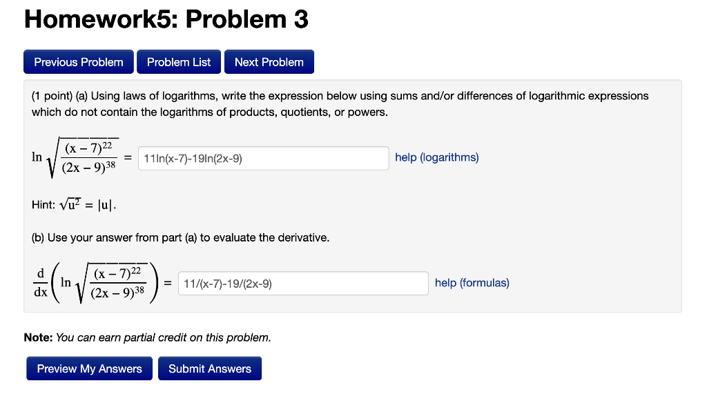 Solved 1 Point A Using Laws Of Logarithms Write The 5587