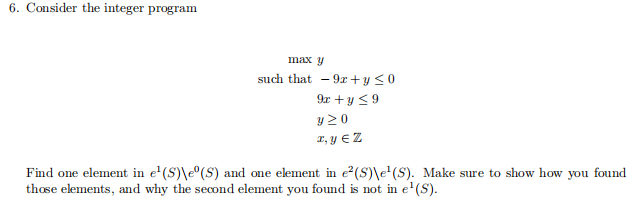 Solved 6. Consider the integer program maxy such that | Chegg.com