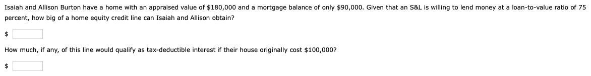 Solved Isaiah and Allison Burton have a home with an | Chegg.com