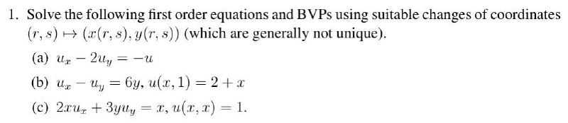 Solved Solve the following first order equations and BVPs | Chegg.com