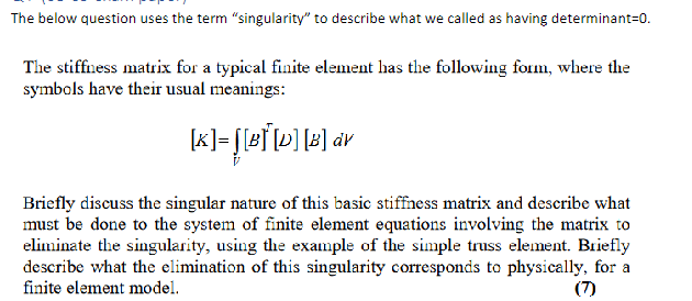 Solved The below question uses the term "singularity" to | Chegg.com