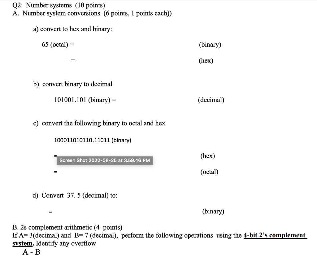 Solved 101001.101 (binary) = (decimal) c) convert the | Chegg.com Solved 101001.101 (binary) = (decimal) c) convert the | Chegg.com