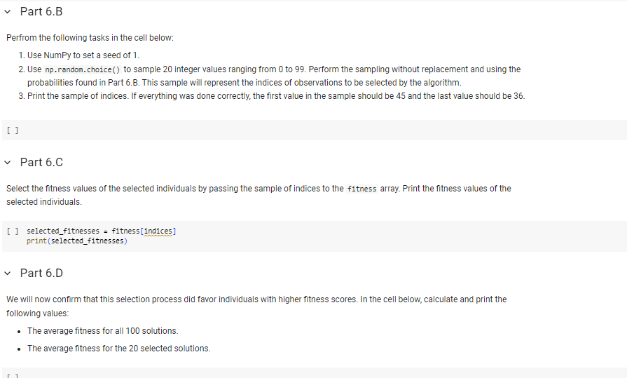 Solved Problem 6 - Selection in Genetic Algorithms Genetic | Chegg.com