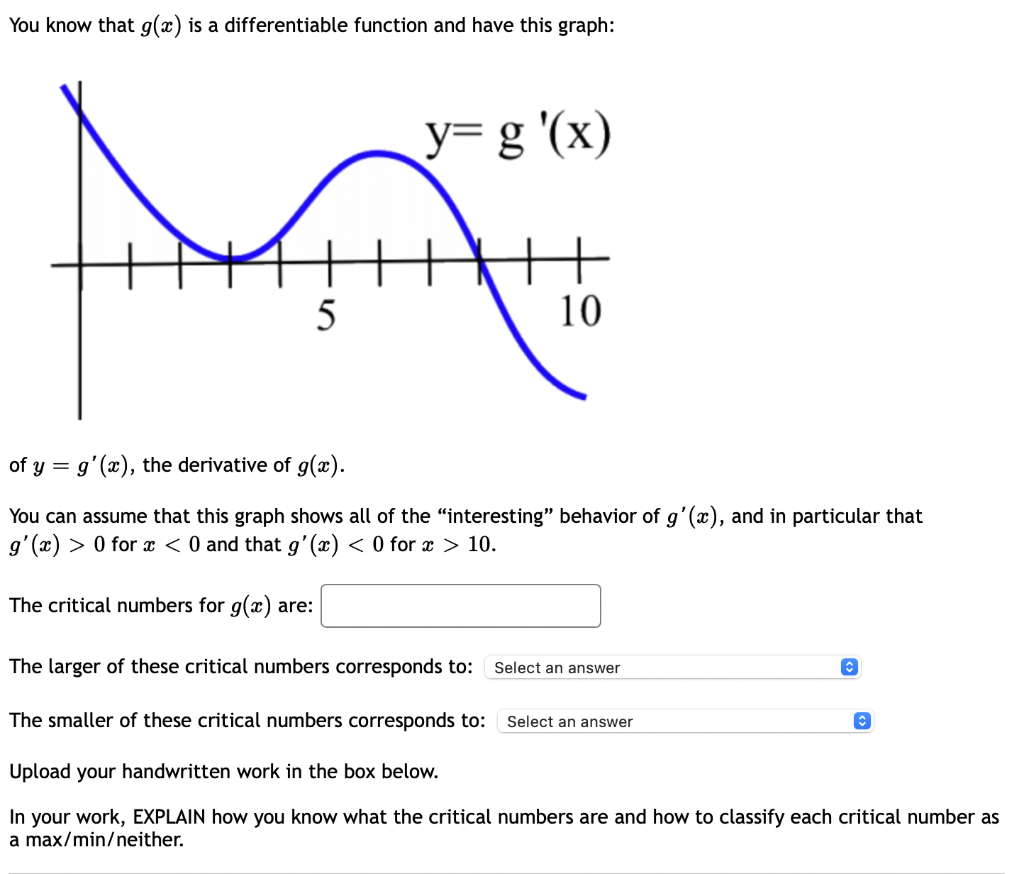 Solved You know that g(x) is a differentiable function and | Chegg.com