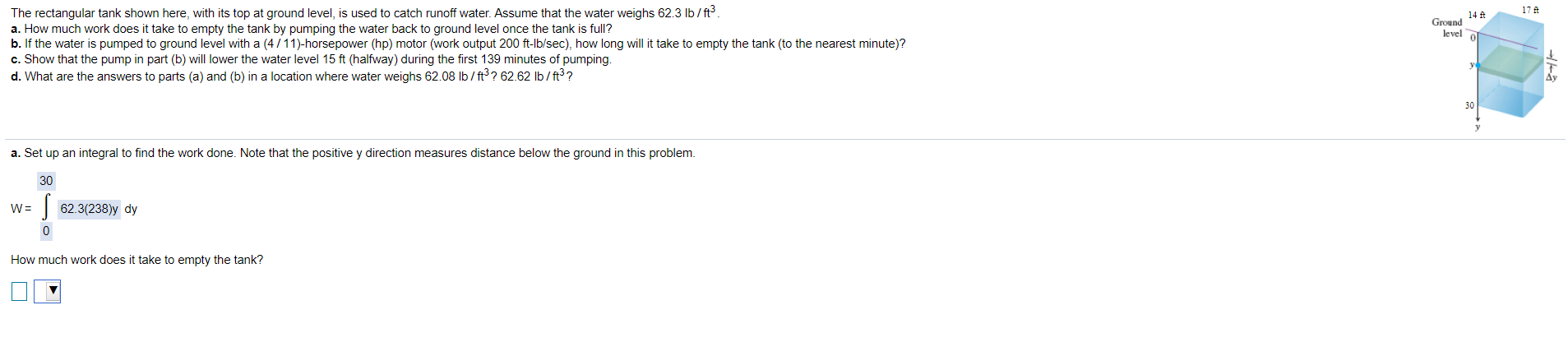 Solved 14 17 it Ground level The rectangular tank shown | Chegg.com