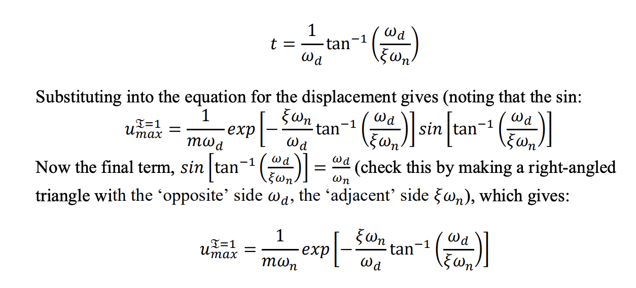 Solved Why is 𝑠𝑖𝑛 [tan−1 ( 𝜔𝑑 /𝜉𝜔𝑛 )] = 𝜔𝑑/ | Chegg.com