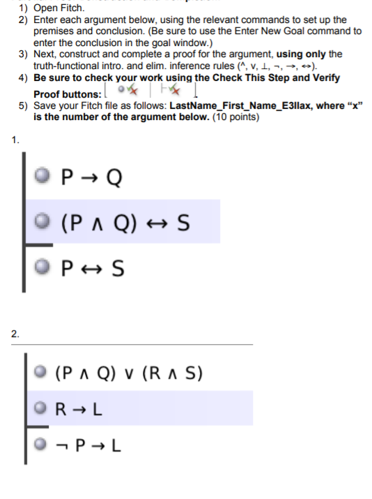 Solved 1) Open Fitch 2) Enter each argument below, using the | Chegg.com
