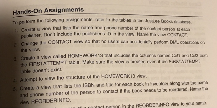 Solved Hands-on Assignments To perform the following | Chegg.com