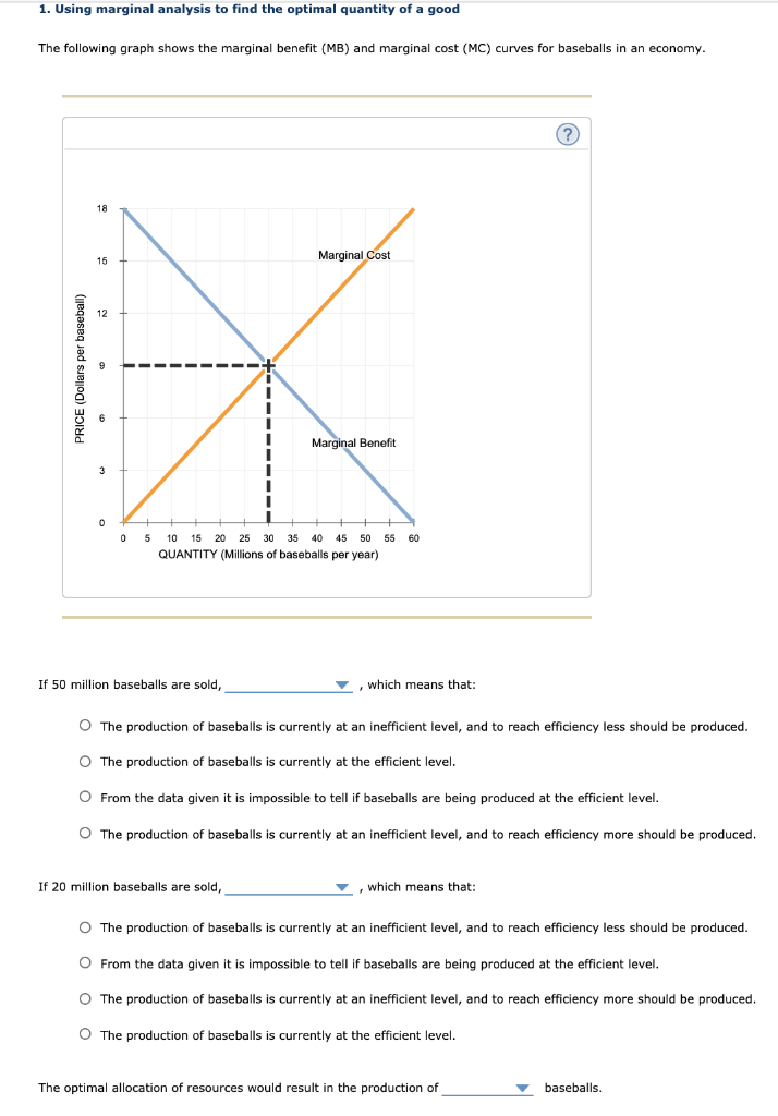 Solved 1. Using marginal analysis to find the optimal | Chegg.com