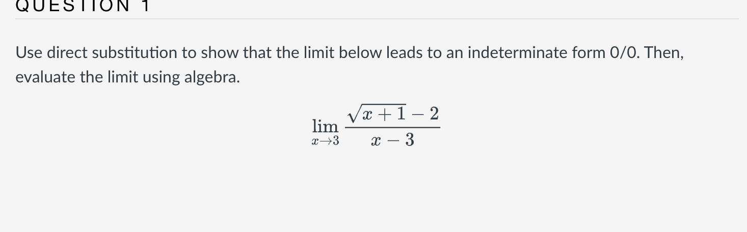 Solved Use direct substitution to show that the limit below | Chegg.com
