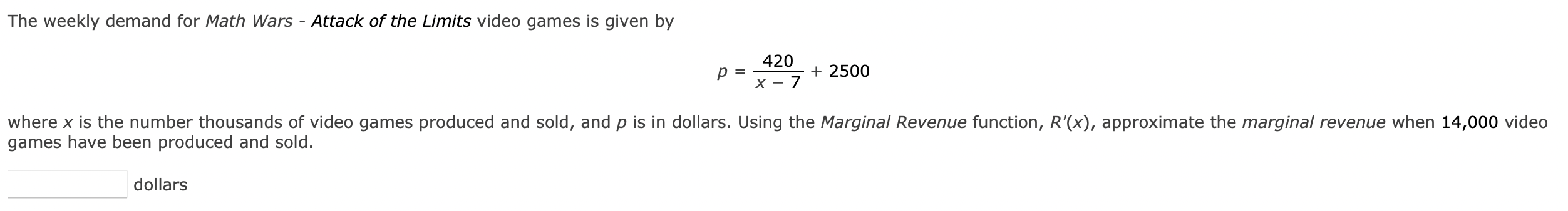 Solved The weekly demand for Xbox Math-Hero video games is | Chegg.com