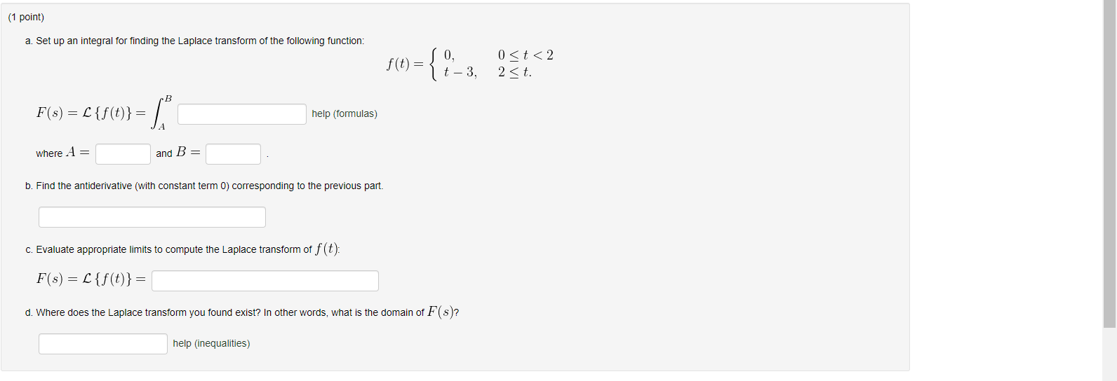 Solved (1 point) Consider the initial value problem y' + 25y | Chegg.com