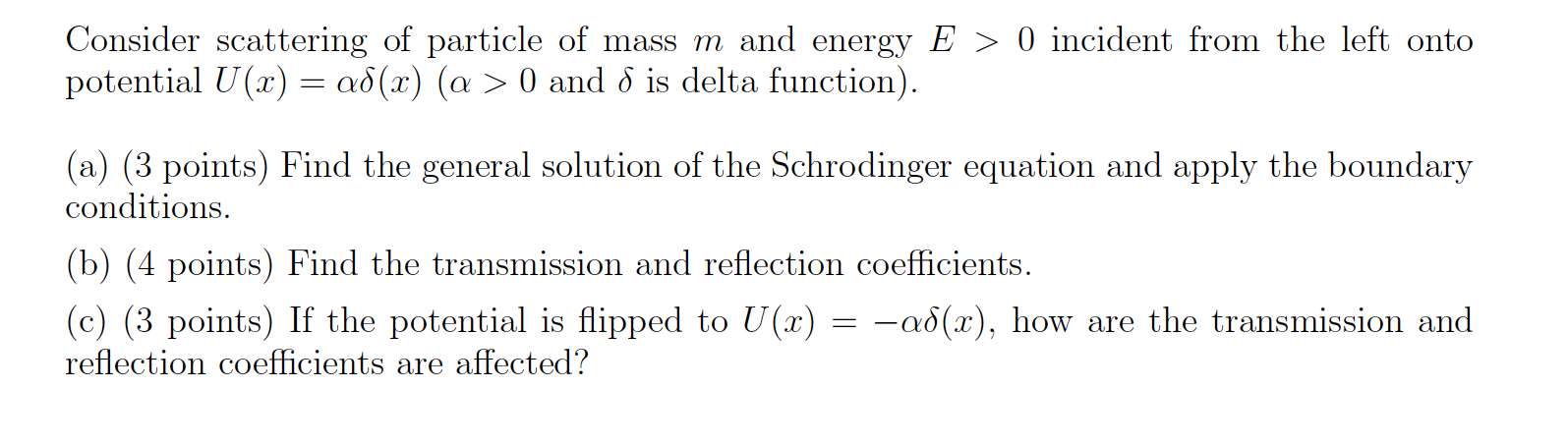 Solved Consider scattering of ﻿particle of ﻿mass m ﻿and | Chegg.com