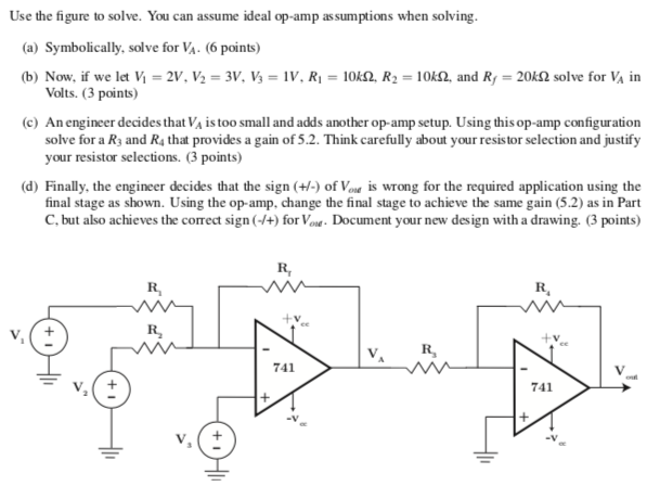 Solved Use the figure to solve. You can assume ideal op-amp | Chegg.com