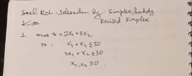 Solved Solve with revised simplex methodmax Z=2x1+3x2subject | Chegg.com