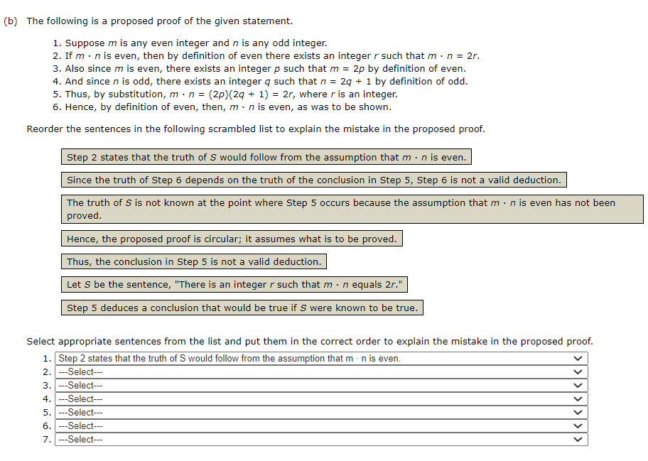 Solved B The Following Is A Proposed Proof Of The Given