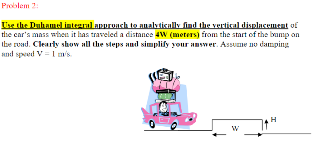 Solved Problem 2:Use the Duhamel integral approach to | Chegg.com