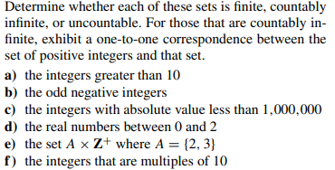 Solved Determine whether each of these sets is finite, | Chegg.com