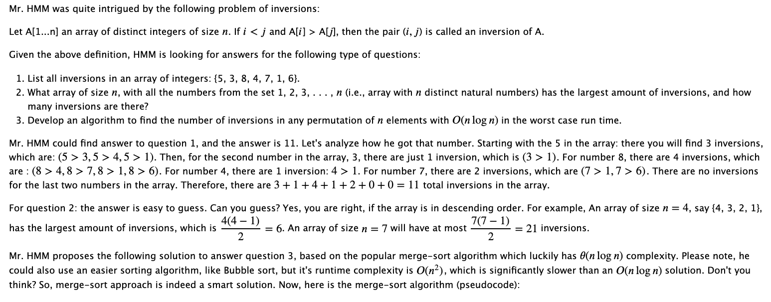 Solved Mr. HMM was quite intrigued by the following problem | Chegg.com
