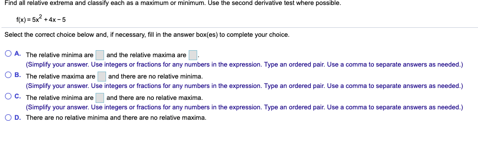 Solved Find all relative extrema and classify each as a | Chegg.com