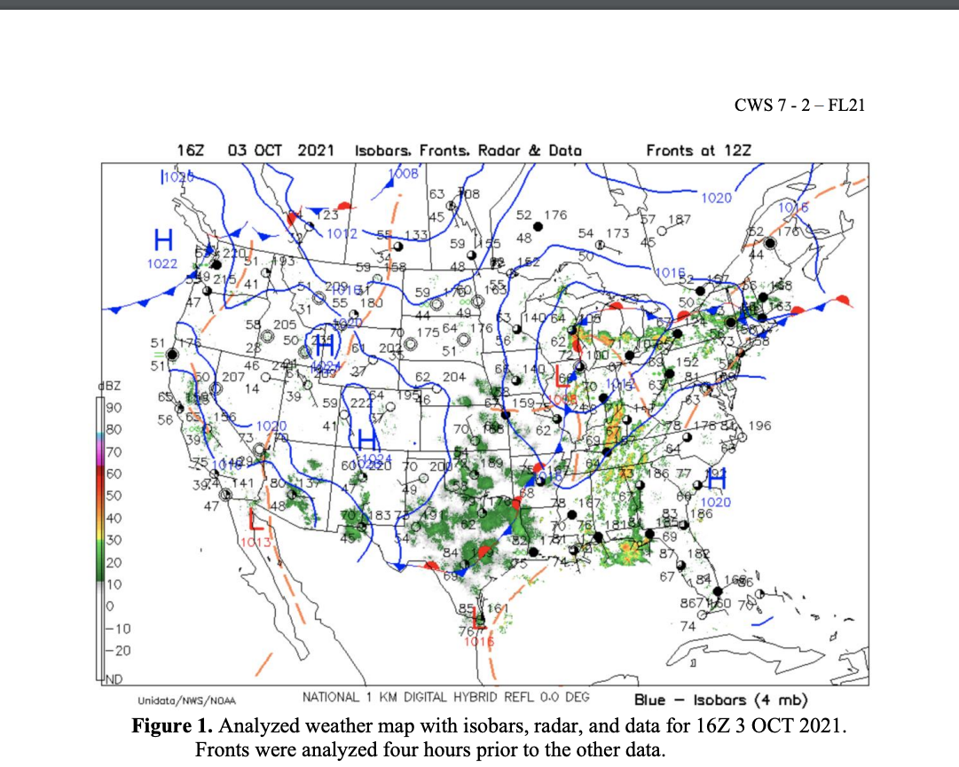 Solved 162 04 OCT 2021 Isobars, Fronts. Radar & Data Fronts | Chegg.com