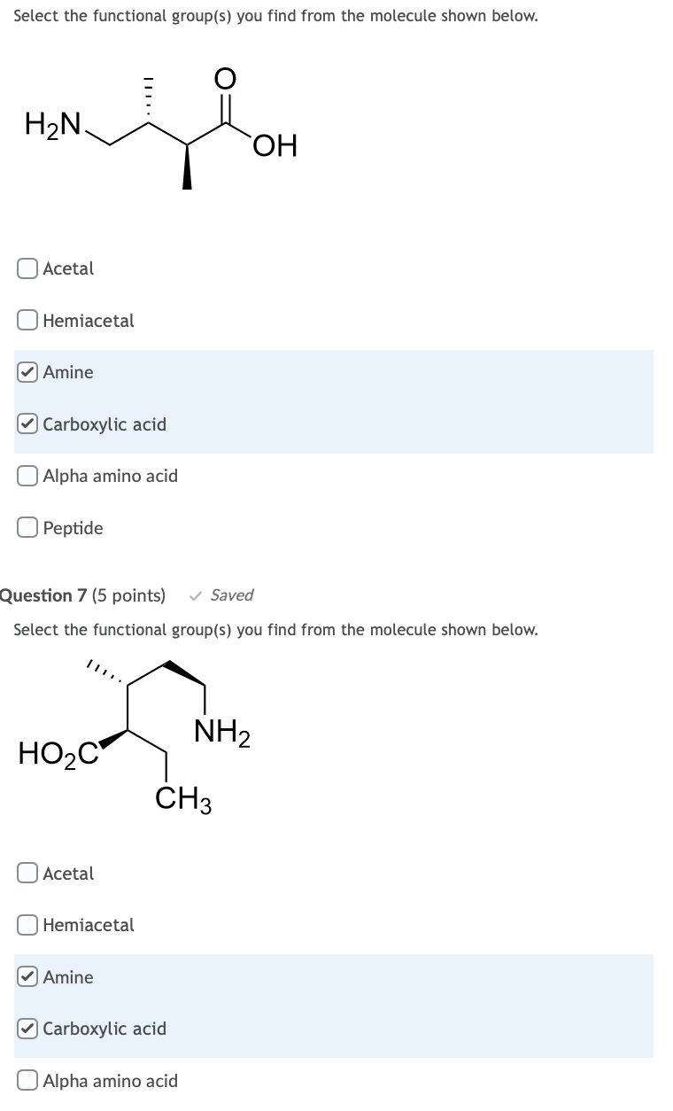 Solved Select the functional group(s) you find from the | Chegg.com