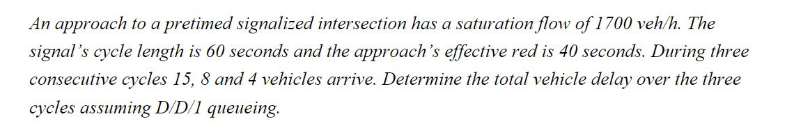 Solved An approach to a pretimed signalized intersection has | Chegg.com