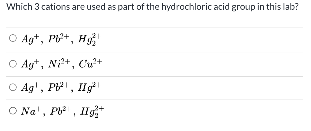 Solved What is the name of Hg2+ ion? mercury (1) mercury | Chegg.com