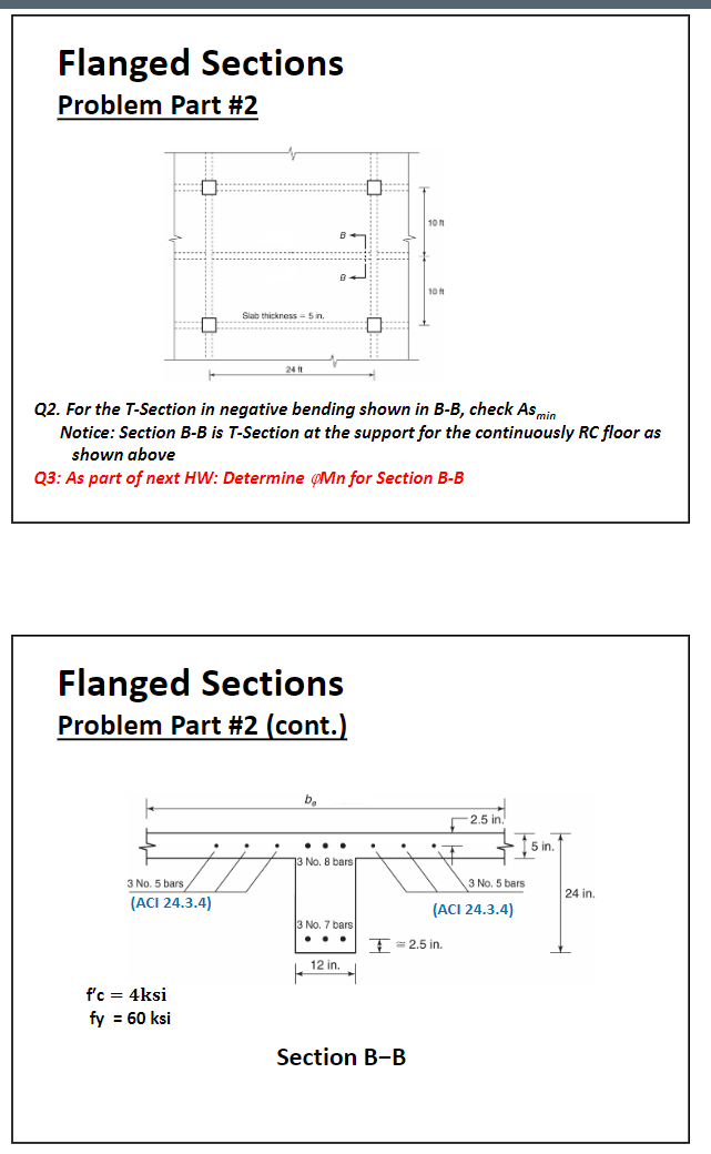 Solved Flanged Sections Problem Part #2 1011 B 10 Slab | Chegg.com