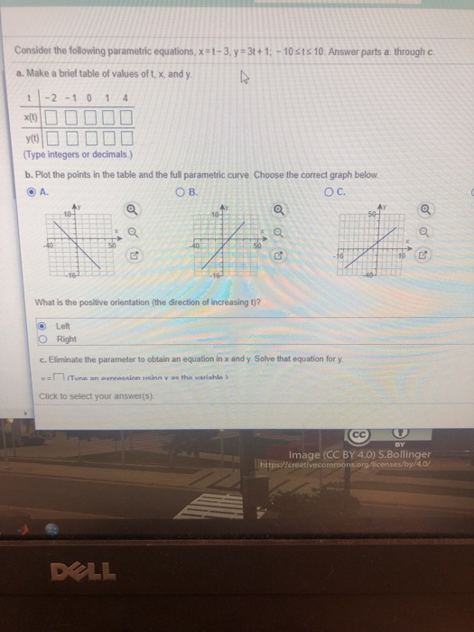 Solved Consider the following parametric equations, x # | Chegg.com