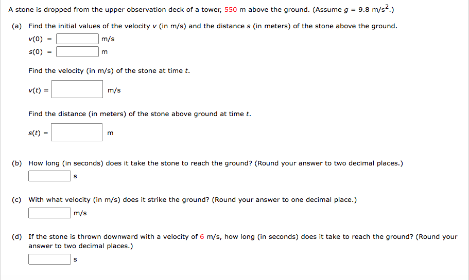 Solved A stone is dropped from the upper observation deck of | Chegg.com