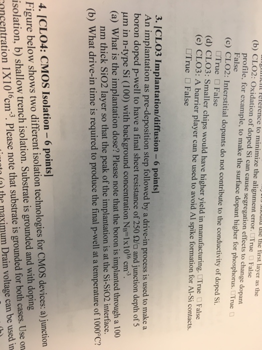 Solved An implantation as pre-deposition step followed by a | Chegg.com