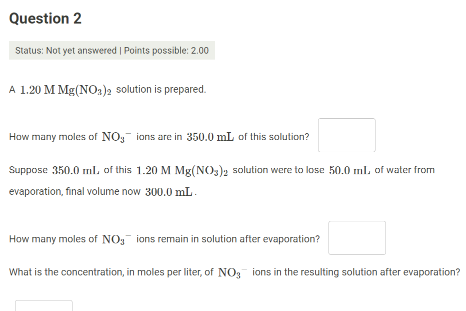 Solved Question 2 Status: Not yet answered | Points | Chegg.com