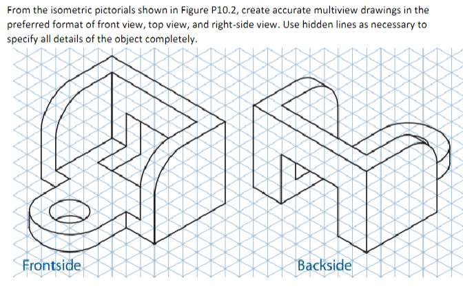 Solved From the isometric pictorials shown in Figure P10.2, | Chegg.com