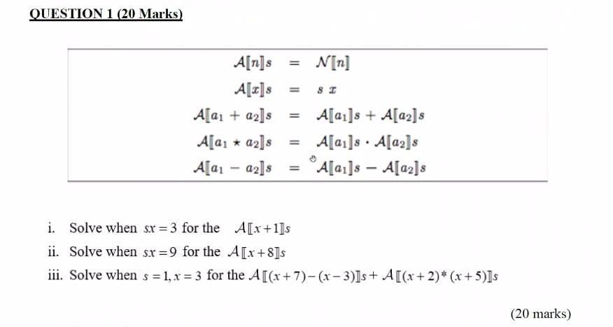 Solved QUESTION 1 (20 Marks) | Chegg.com