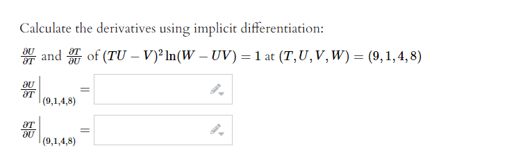 Solved Calculate the derivatives using implicit | Chegg.com