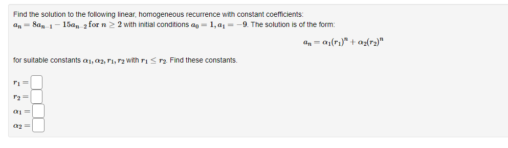 Solved Find The Solution To The Following Linear