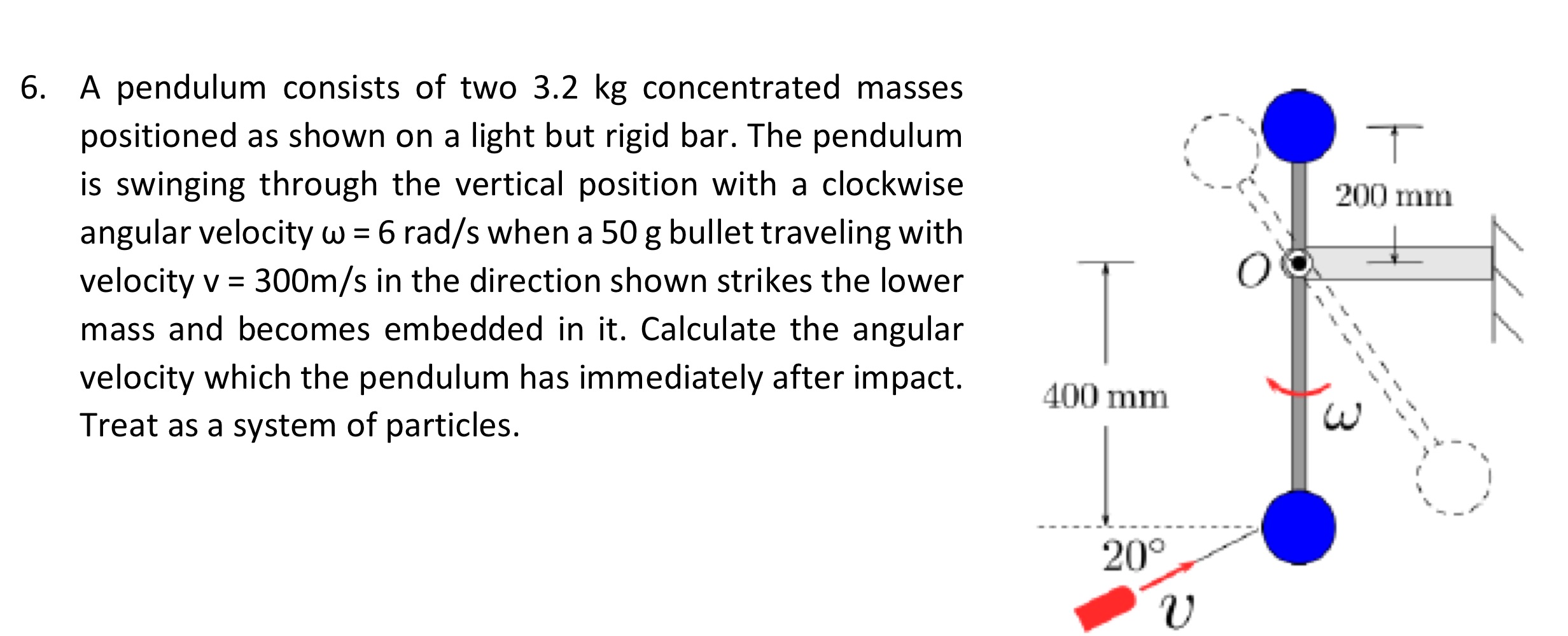 Solved 6. A pendulum consists of two 3.2 kg concentrated | Chegg.com Solved 6. A pendulum consists of two 3.2 kg concentrated | Chegg.com